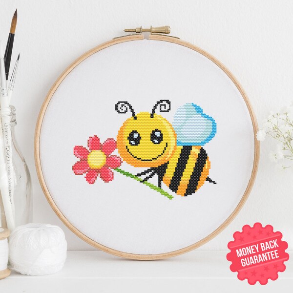 Bee Cross Stitch - Etsy
