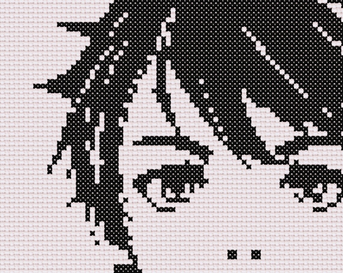 Anime Cross Stitch Pattern Black Color Anime Boy Cross Stitch PDF ...