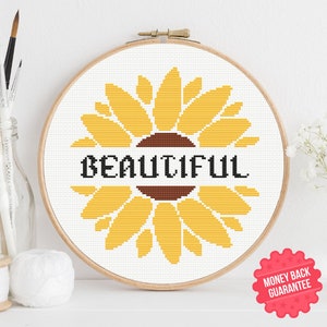 Sunflower Cross Stitch Pattern PDF Instant Download Beautiful Floral ...