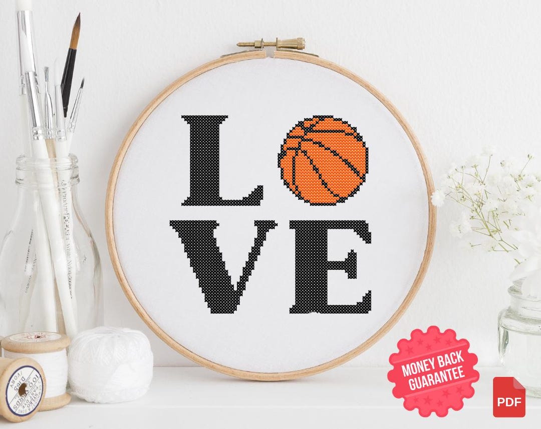 Love Basketball Cross Stitch Pattern: Sport Xstitch (PDF) - Etsy