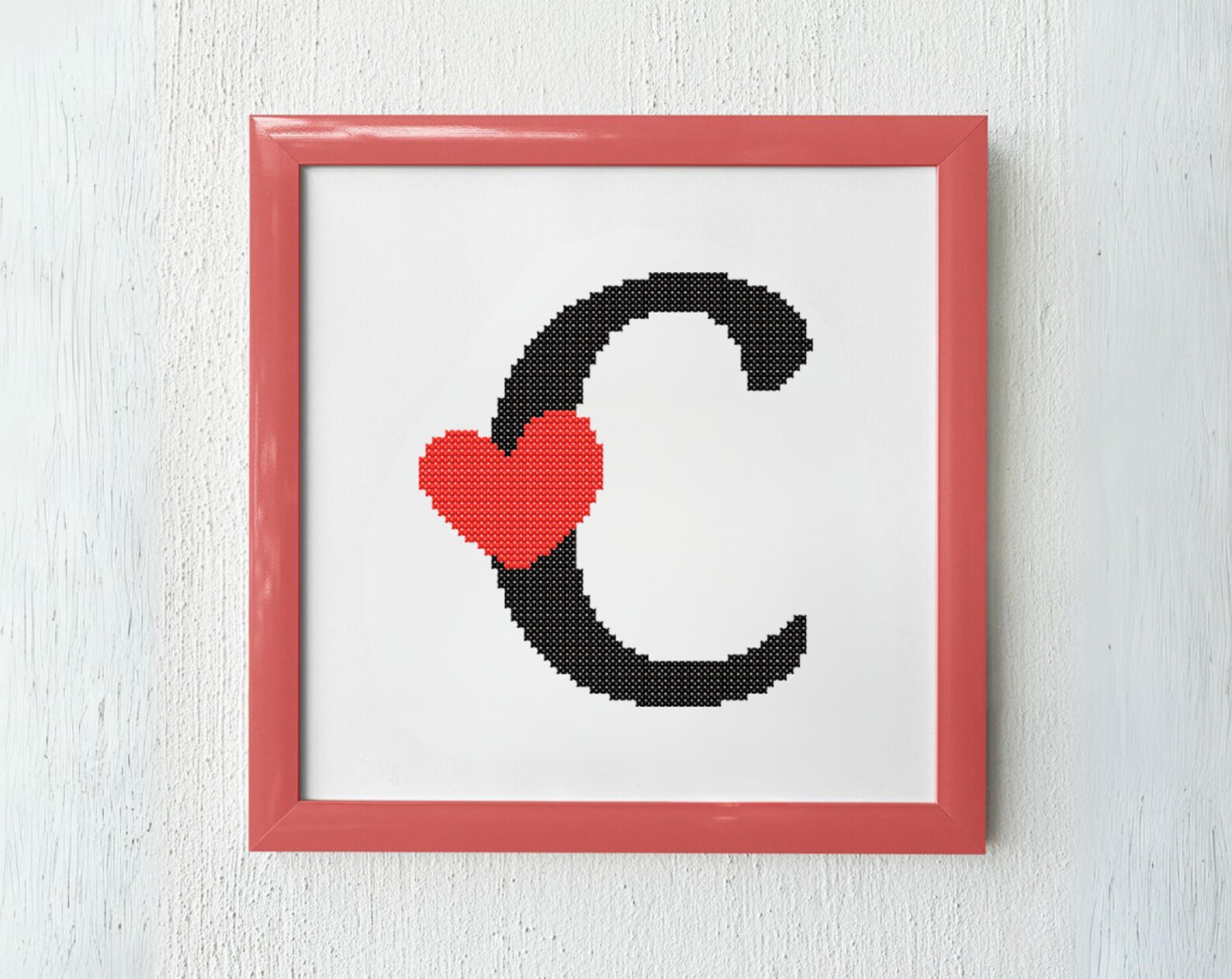 Love Letter C Cross Stitch Pattern: Alphabet Hoop Art (PDF Download) - Etsy
