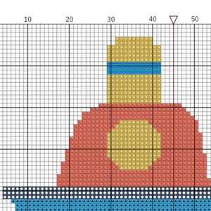Boat Cross Stitch Pattern Vehicle Cross Stitch Sea Xstitch Pattern Easy ...