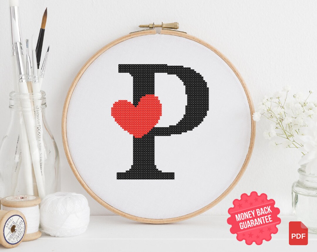 Magical Love Letter P Cross Stitch Pattern - PDF Download Enchanting ...