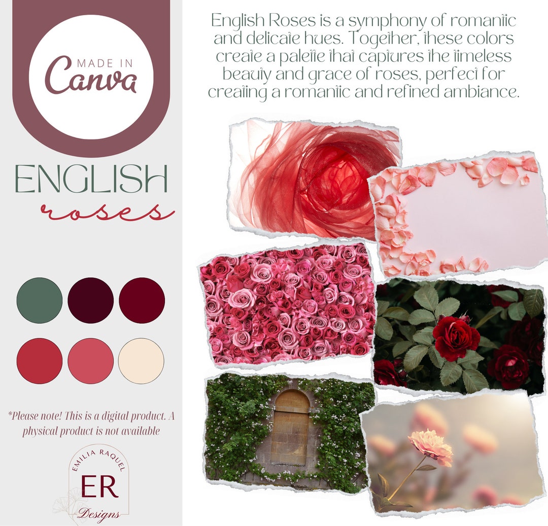 English Roses Color Palette - Etsy