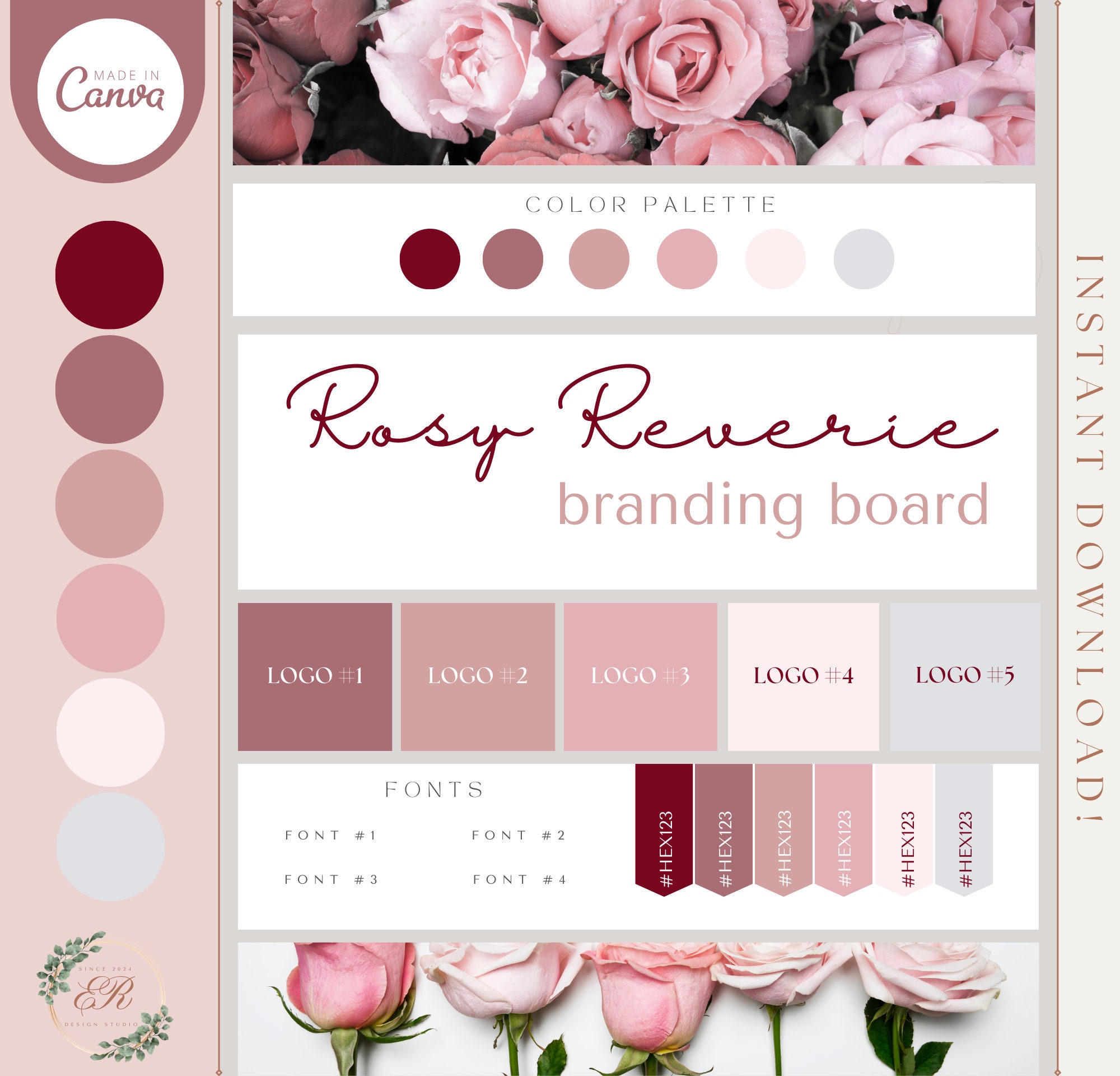 Rosy Reverie Color and Branding Palette - Etsy