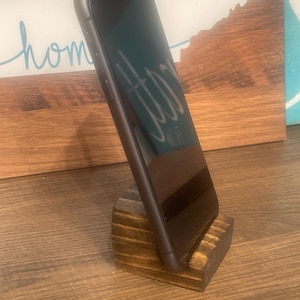 Handmade Wooden Phone Stand | Reclaimed Wood Desk Accessory | Eco ...