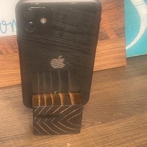 Handmade Wooden Phone Stand | Reclaimed Wood Desk Accessory | Eco ...