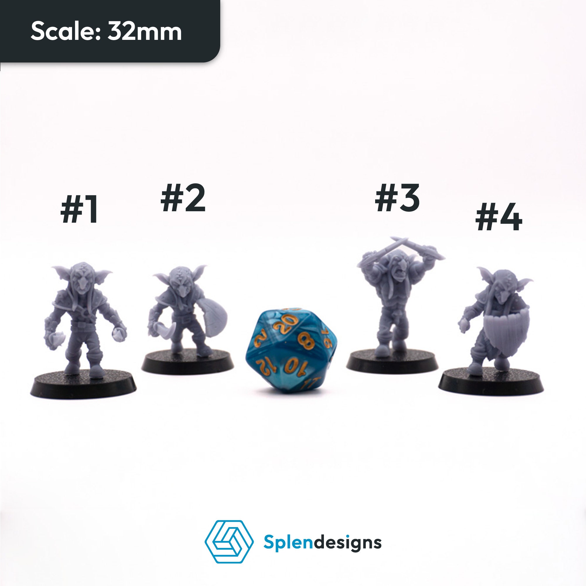 12 Pcs Goblin Raiders D&D Miniature Set 28/32mm Tytantroll Miniature ...
