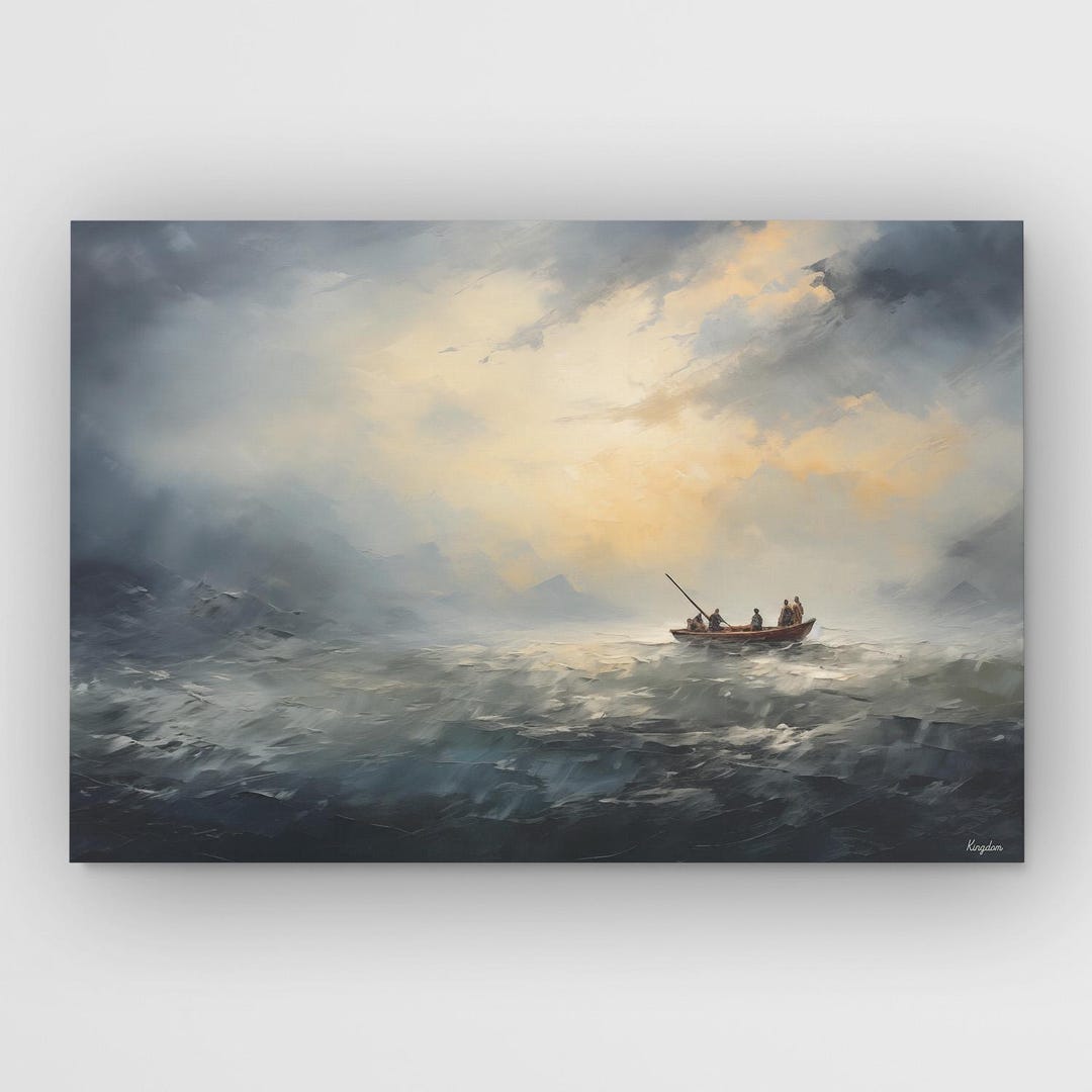 Jesus Calming the Storm Canvas Print – Premium Biblical Artwork ...