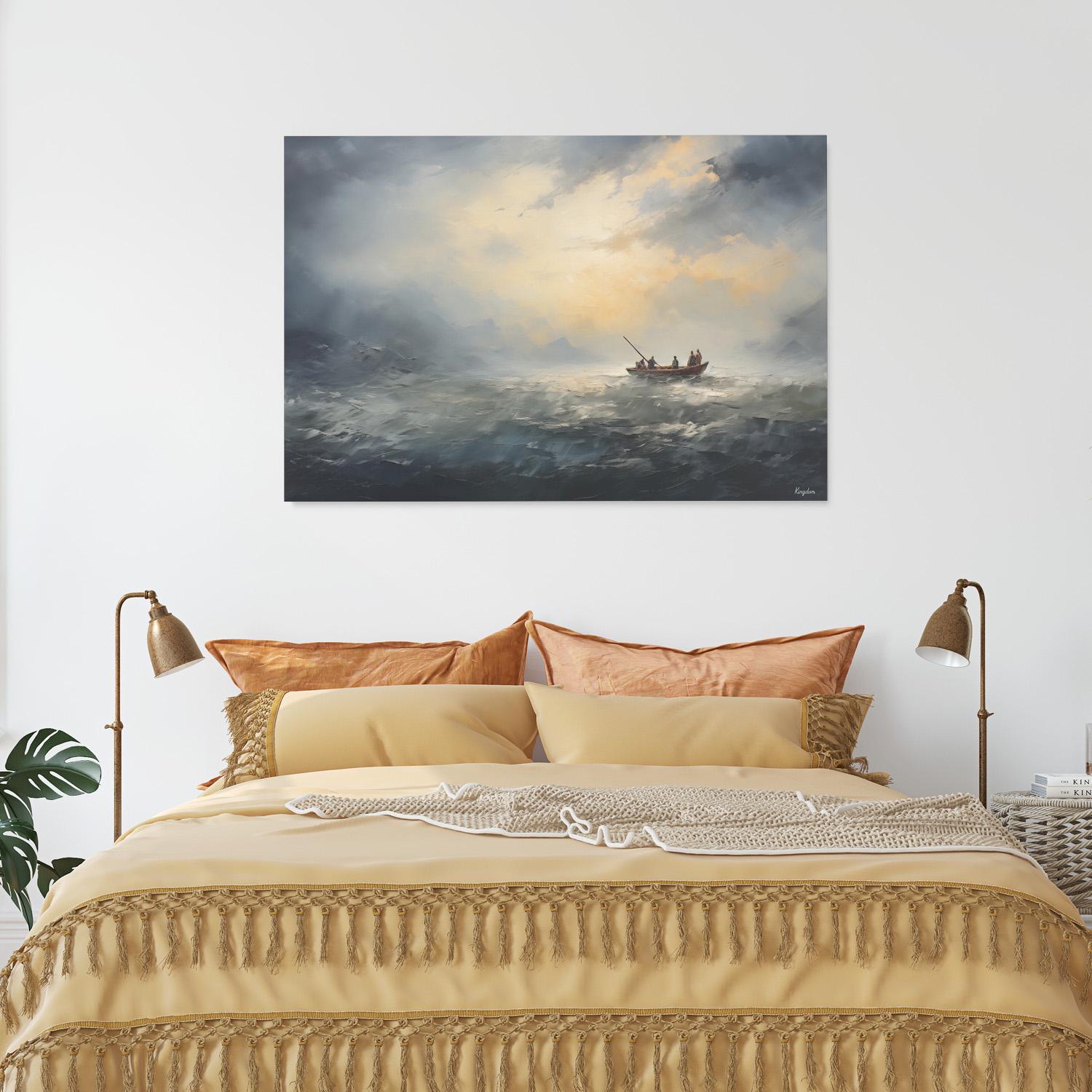 Jesus Calming the Storm Canvas Print – Premium Biblical Artwork ...
