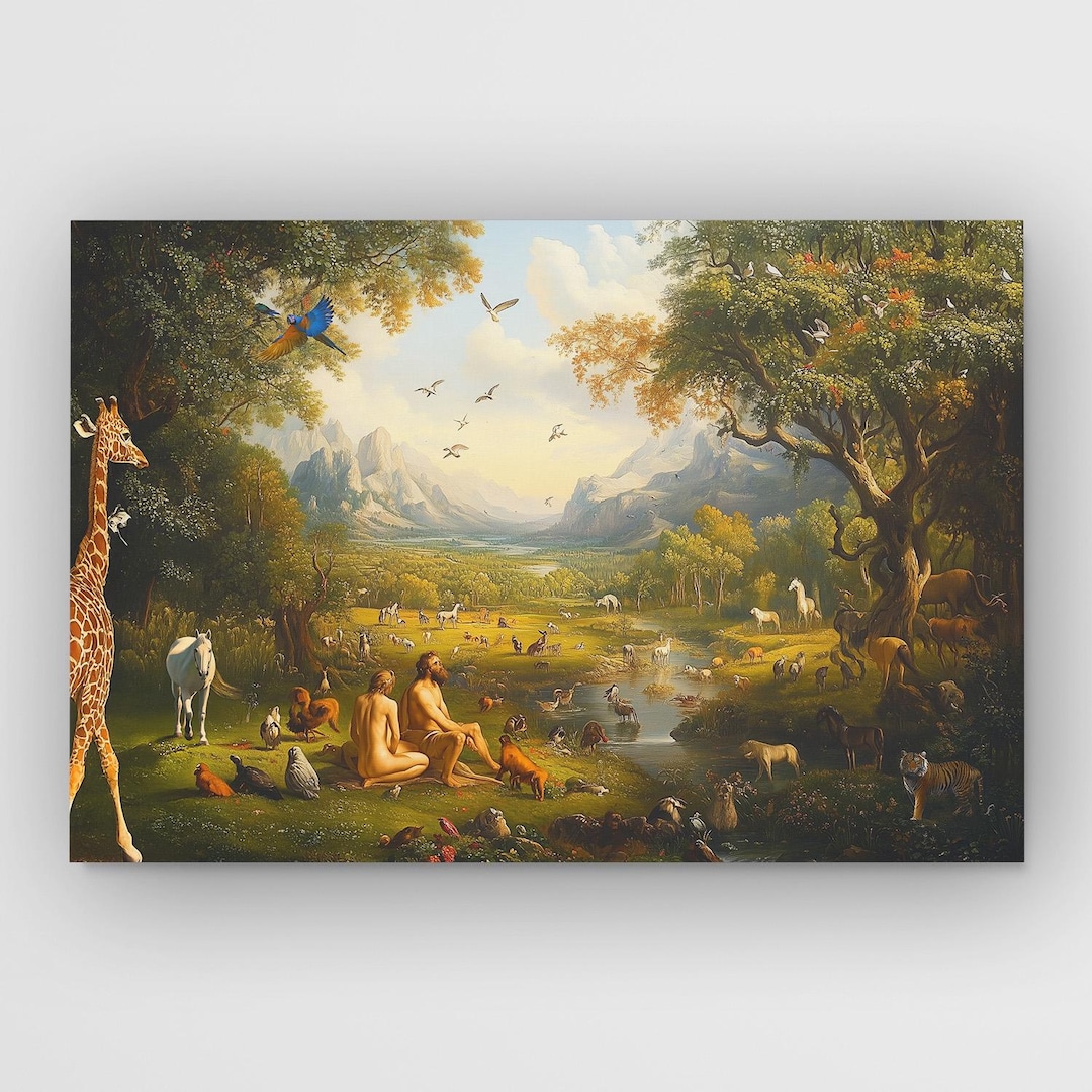 Garden of Eden Canvas Print – Premium Biblical Artwork, Religious Wall ...