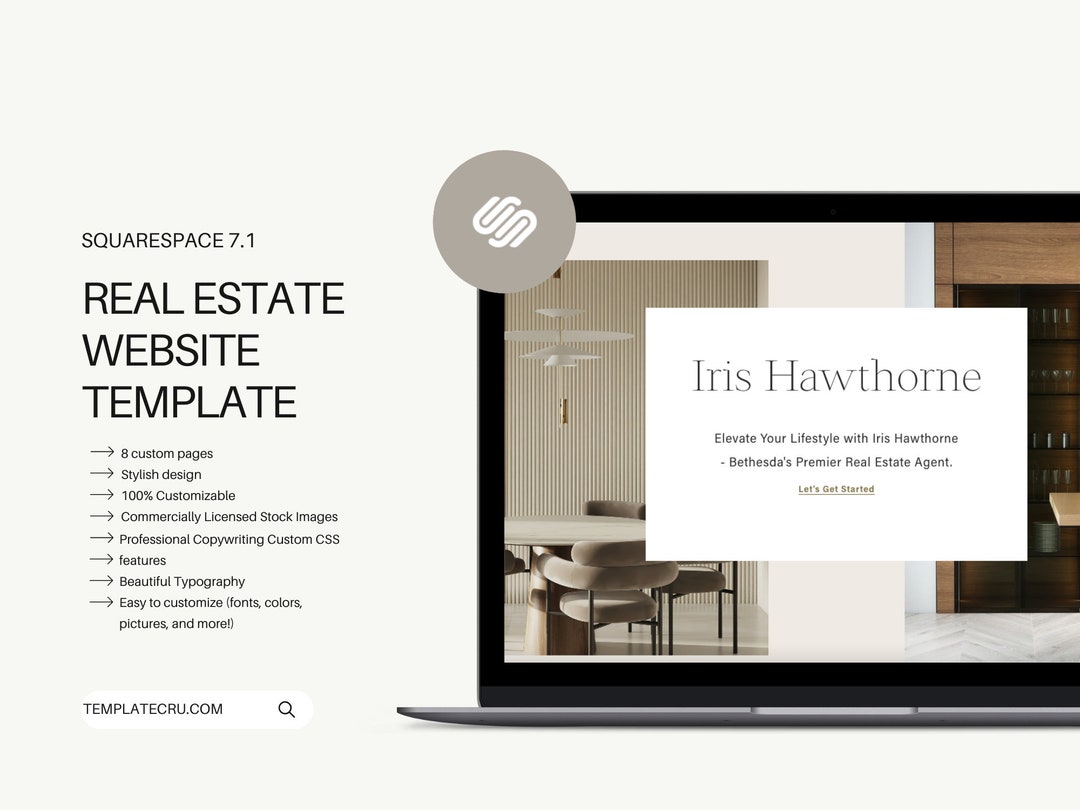 Squarespace Template for Real Estate Agents, Website Template, Realtor ...