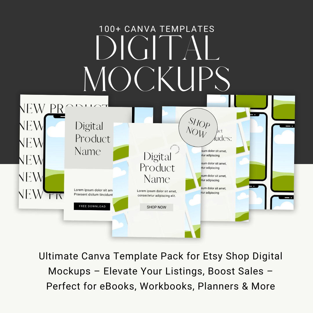 100 Mockup Canva Template for Coaches, Digital Product Mockup, Digital ...