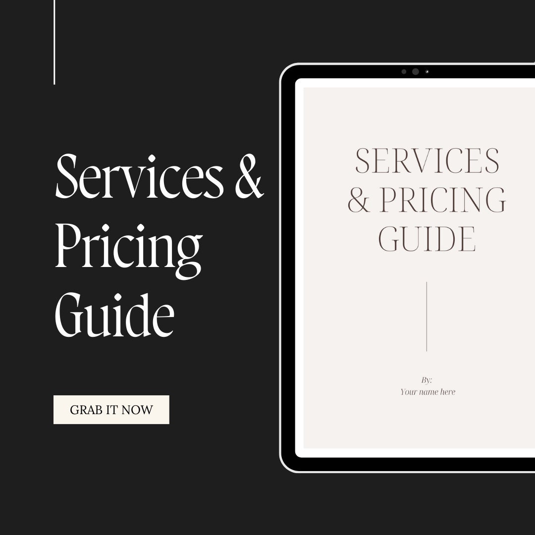 Services and Pricing Guide Template New Client Welcome Packet Price ...