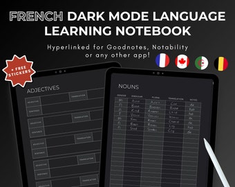 French White Language Learning Notebook, Hyperlinked Journal, iPad ...