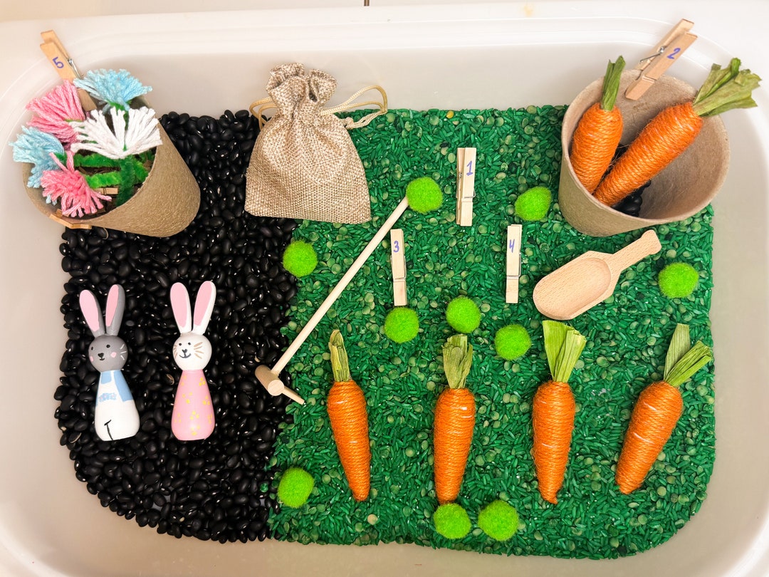 Bunny Gardening Sensory Bin Easter Sensory Bin Spring Sensory Bin ...