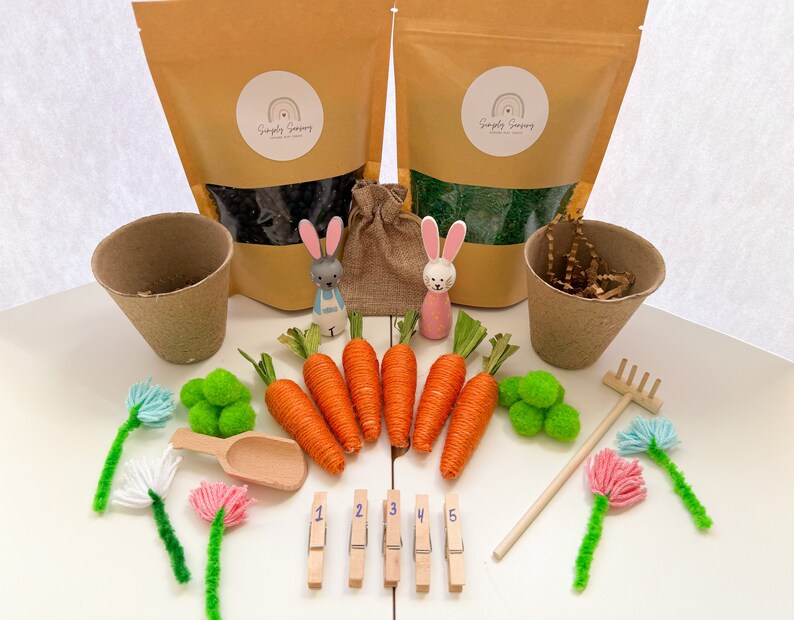 Bunny Gardening Sensory Bin Easter Sensory Bin Spring Sensory Bin ...