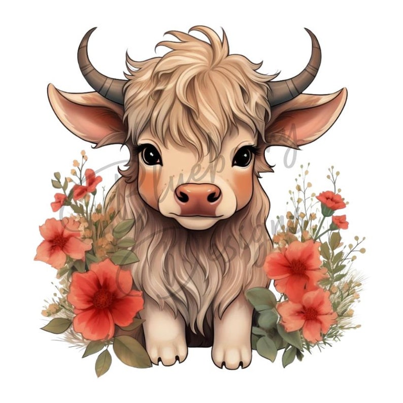 Cute Highland Cow Sticker, Laptop Sticker, Planner Sticker, Clear ...