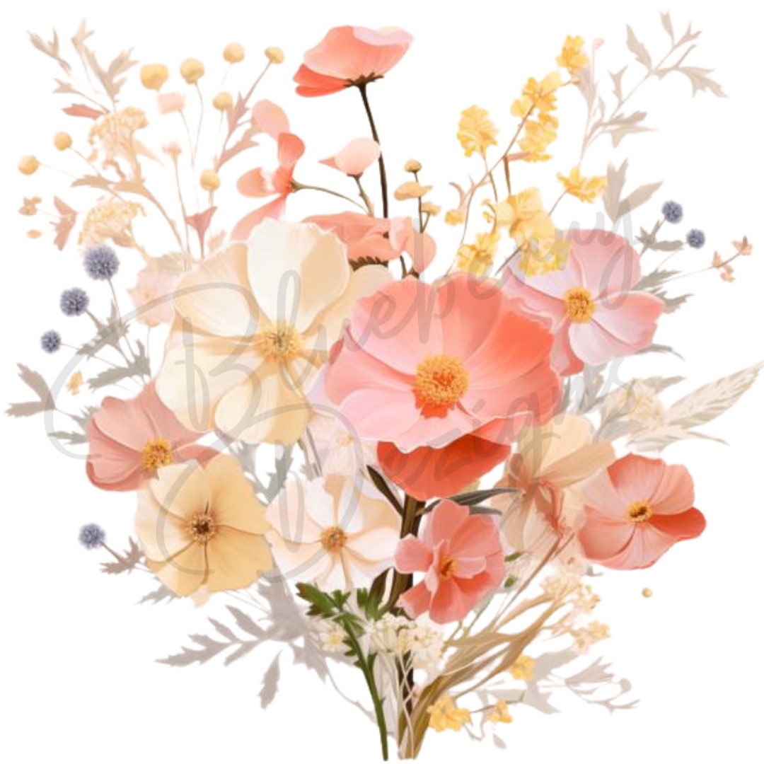 Beautiful Translucent Wildflower Bunch Sticker Clear Wildflower Sticker ...