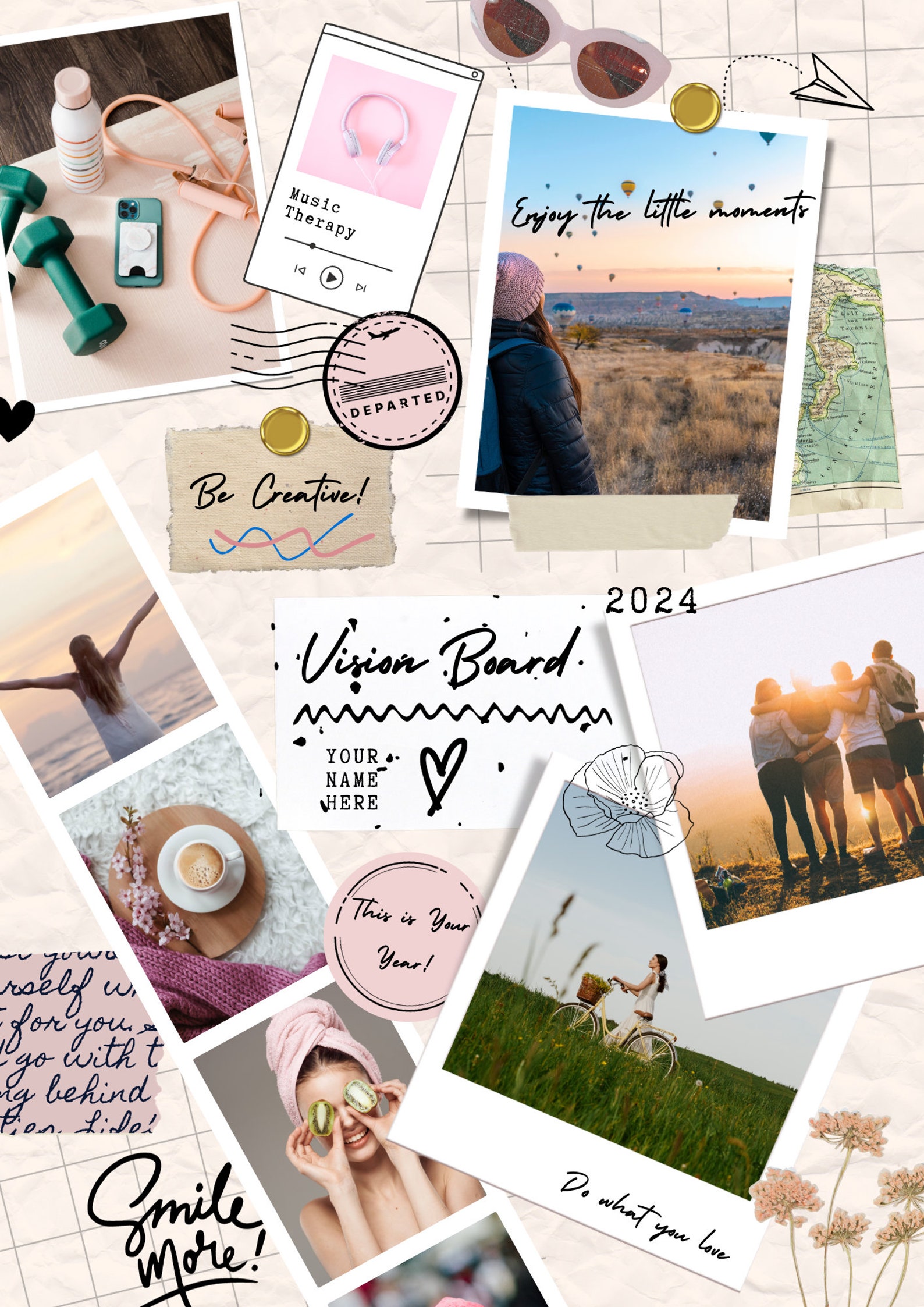 2024 Digital Vision Board, Vision Board Planner, Vision Board Goals ...