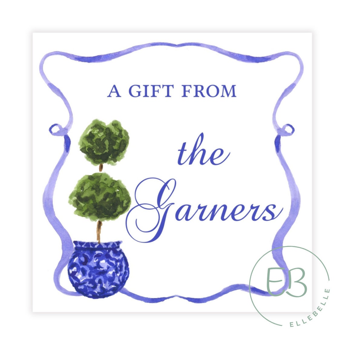 Printable Calling Cards, Topiary Gift Tag, Chinoiserie Stationery ...