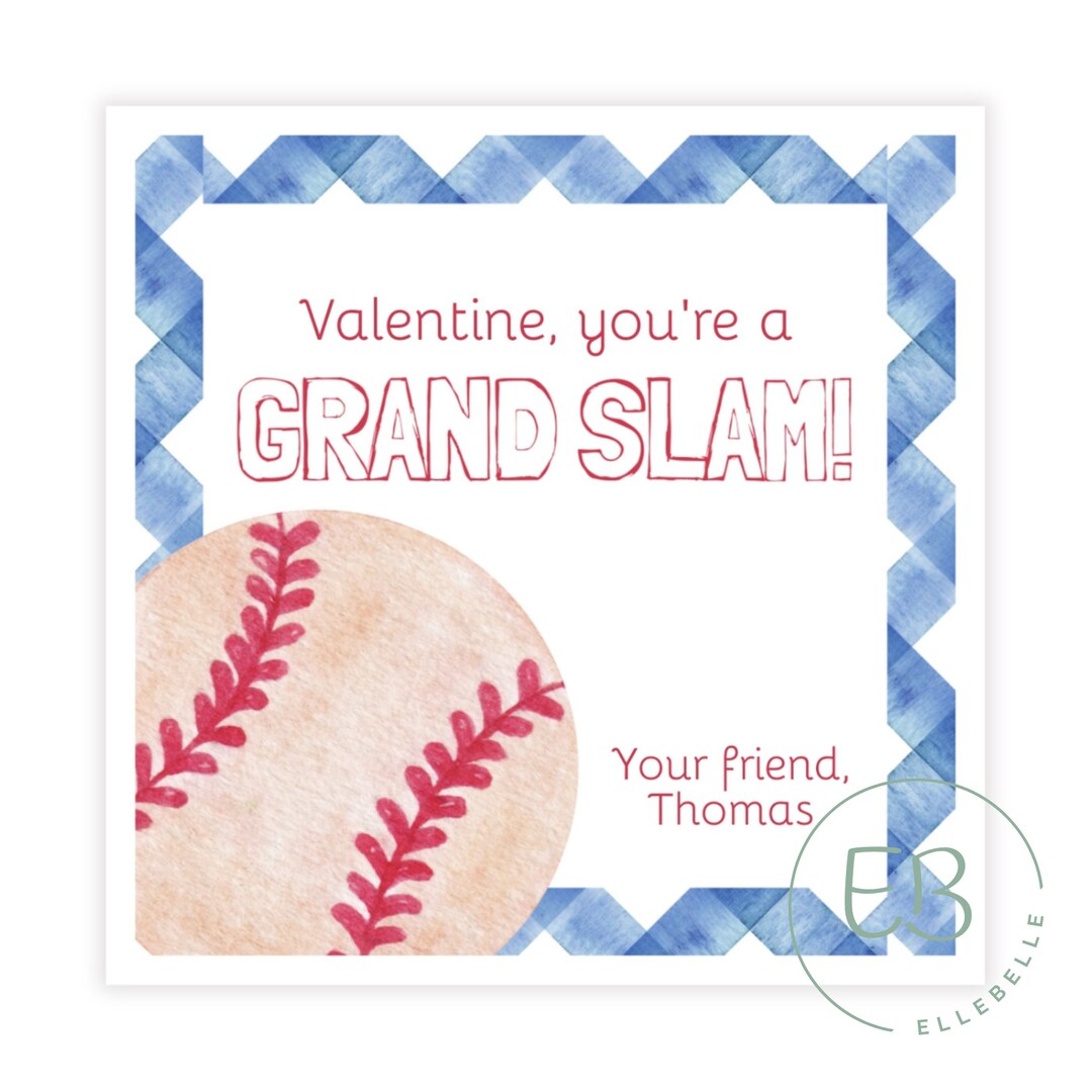 Printable Baseball Valentine / Valentine Card / Editable Sports ...