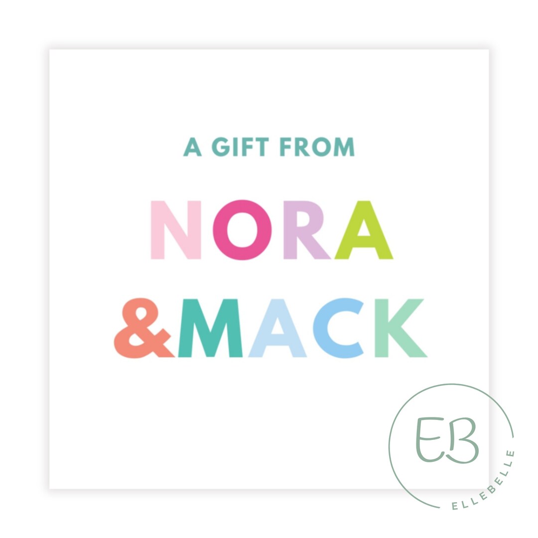 Printable Colorful Names Calling Card / Kids Enclosure Card / Colorful ...