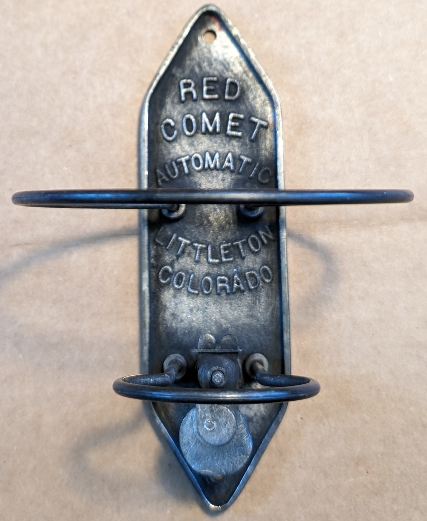 Vintage Red Comet Glass Fire Grenade Extinguisher Bracket Holder Mount ...