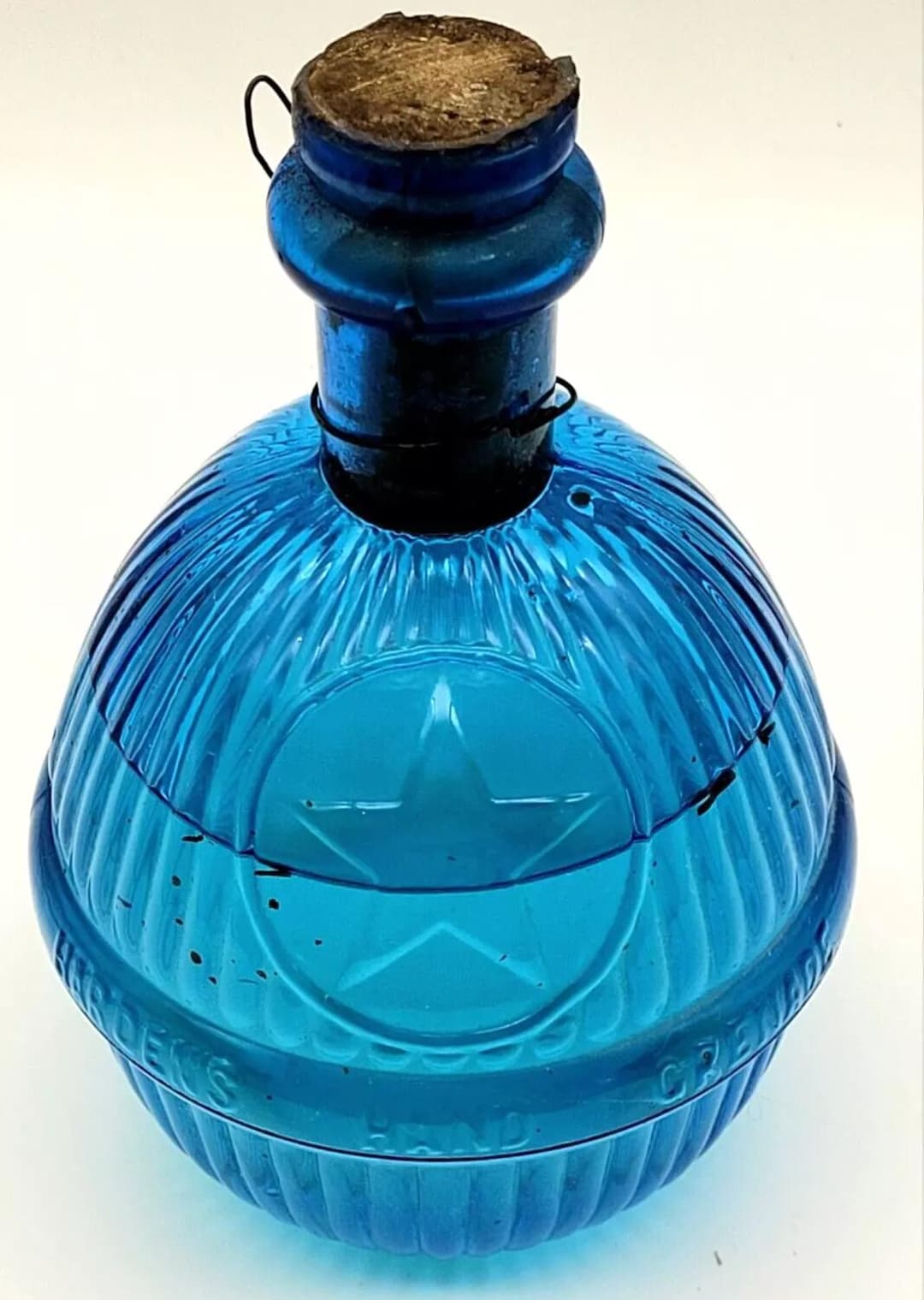 Harden Star Hand Glass Fire Grenade Fire Extinguisher, Antique Glass Cobalt Blue, Still Sealed ...