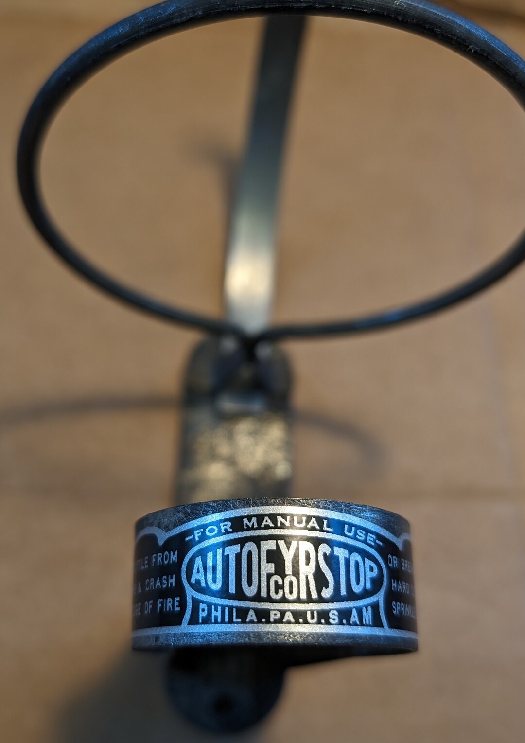 Vintage Autofyrstop Glass Fire Grenade Extinguisher Bracket Holder ...