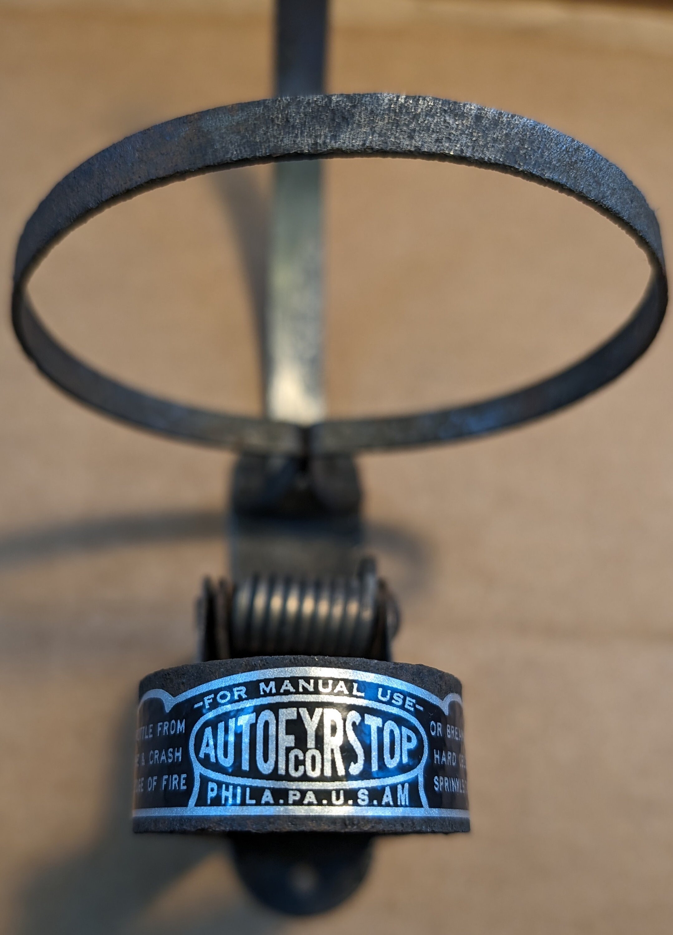 Vintage Autofyrstop Glass Fire Grenade Extinguisher Bracket Holder ...