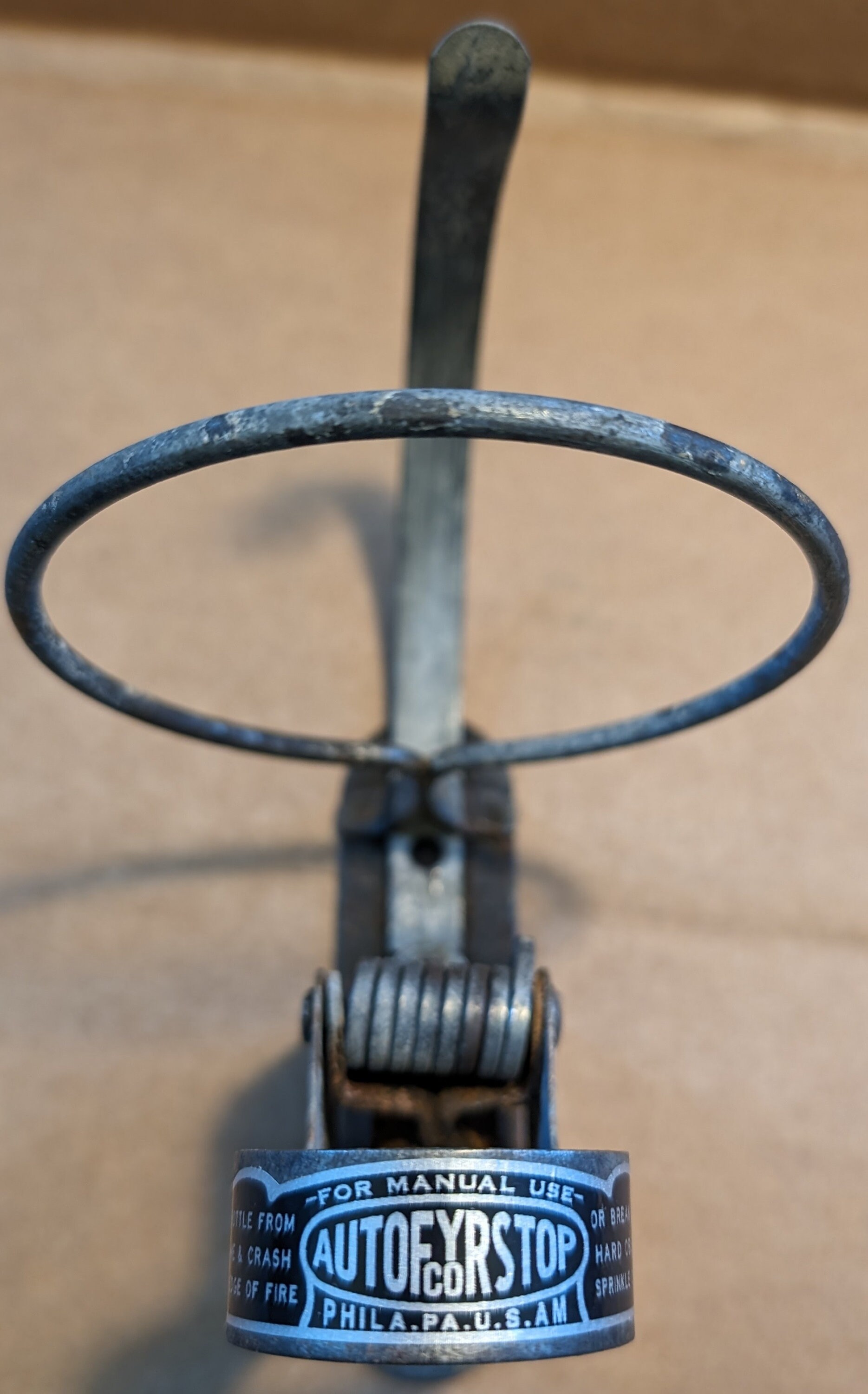 Vintage Autofyrstop Glass Fire Grenade Extinguisher Bracket Holder ...