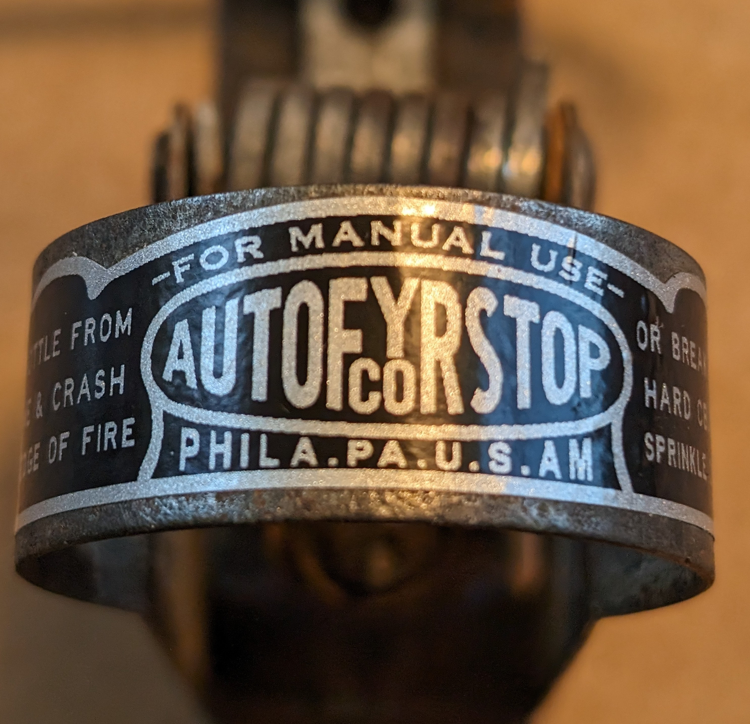 Vintage Autofyrstop Glass Fire Grenade Extinguisher Bracket Holder ...