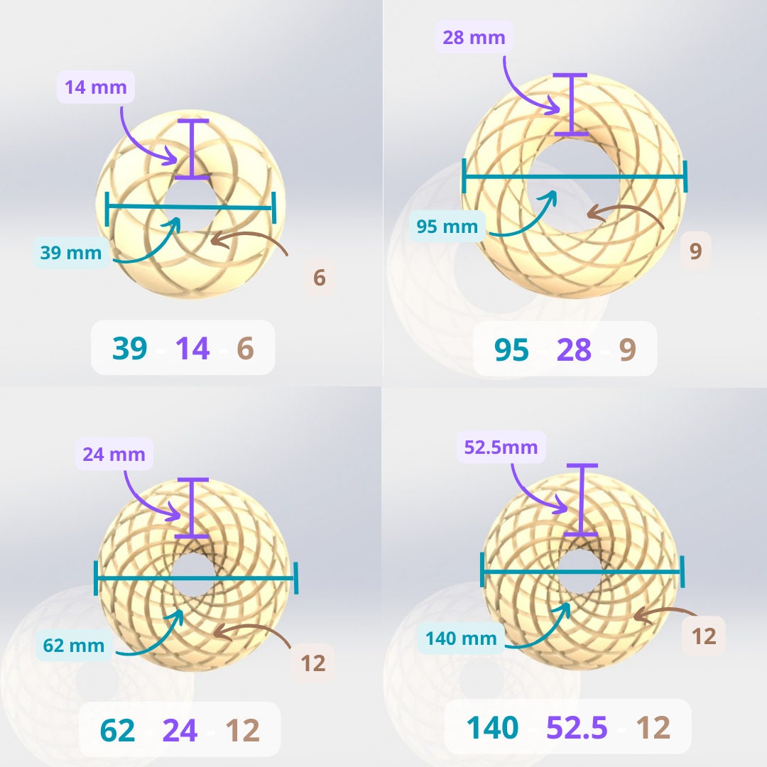 Toroidal Field Pendants Epoxy Resin Molds Templates for Creating ...