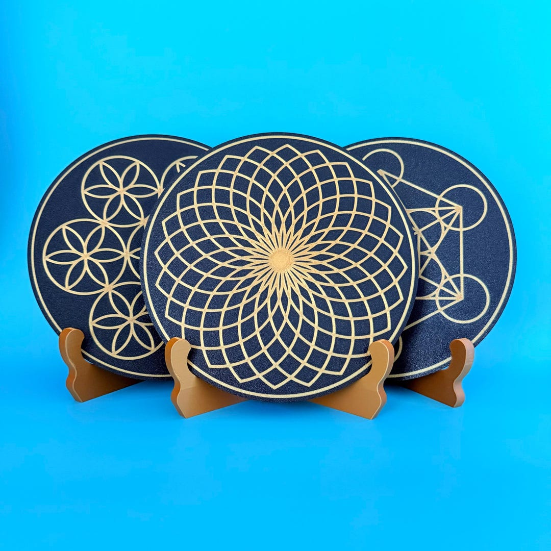 Sacred Geometry Artworks in PLA Flower of Life Metatron's Cube Lotus of ...