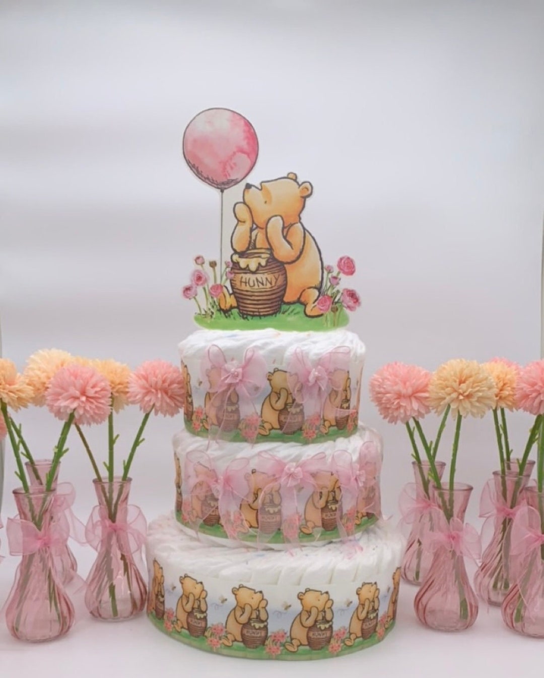 Winnie the Pooh Diaper Cake: Baby Shower Centerpiece Gift - Etsy