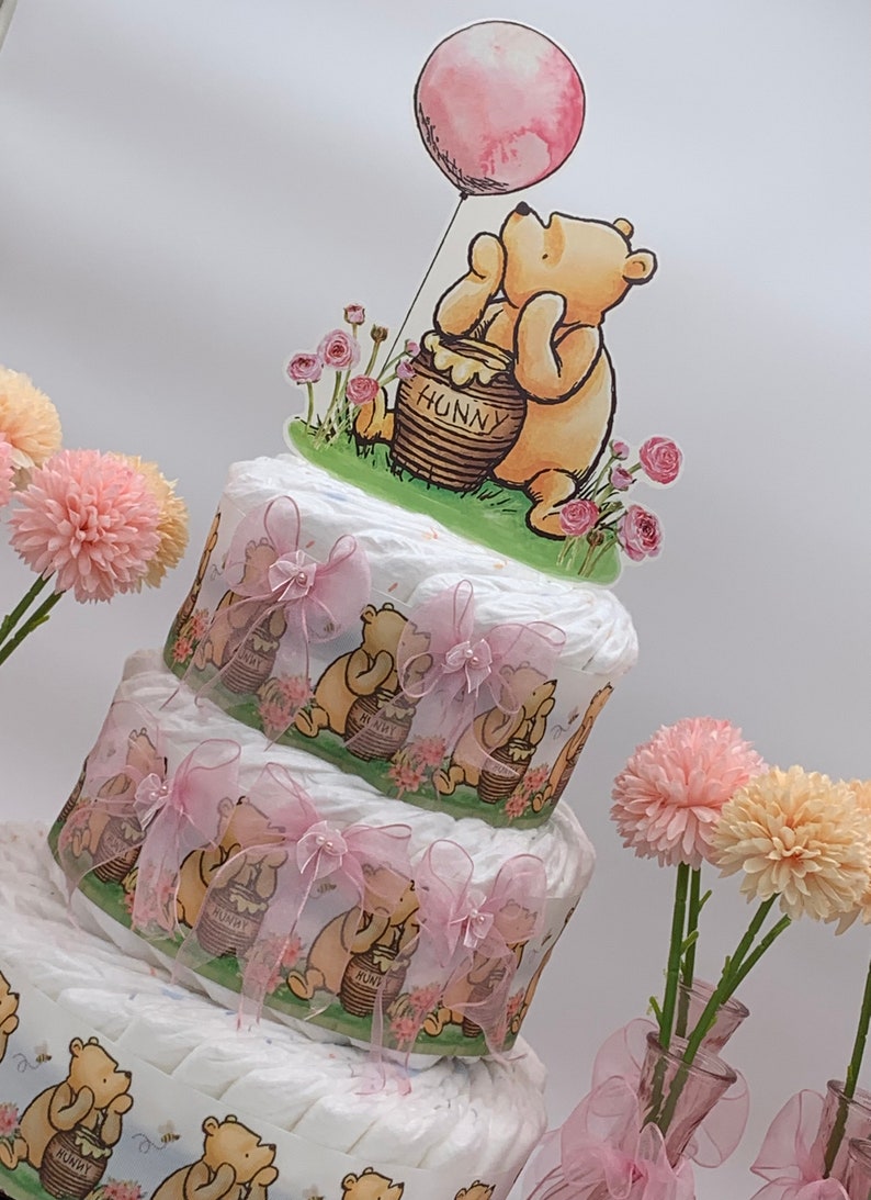 Winnie the Pooh Diaper Cake: Baby Shower Centerpiece Gift - Etsy