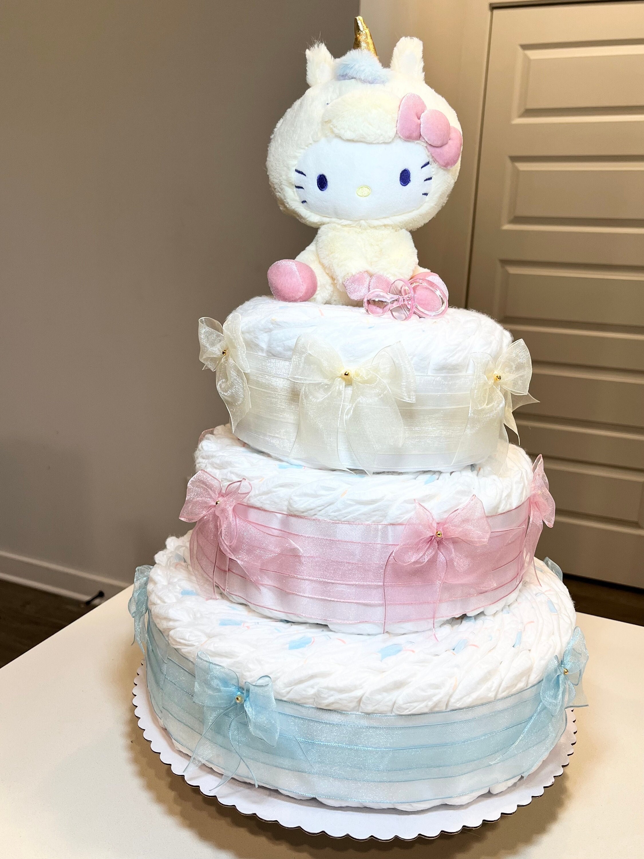 Cute Hello Kitty Diaper Cake is Perfect Gift for New Mom to Be. Cake ...