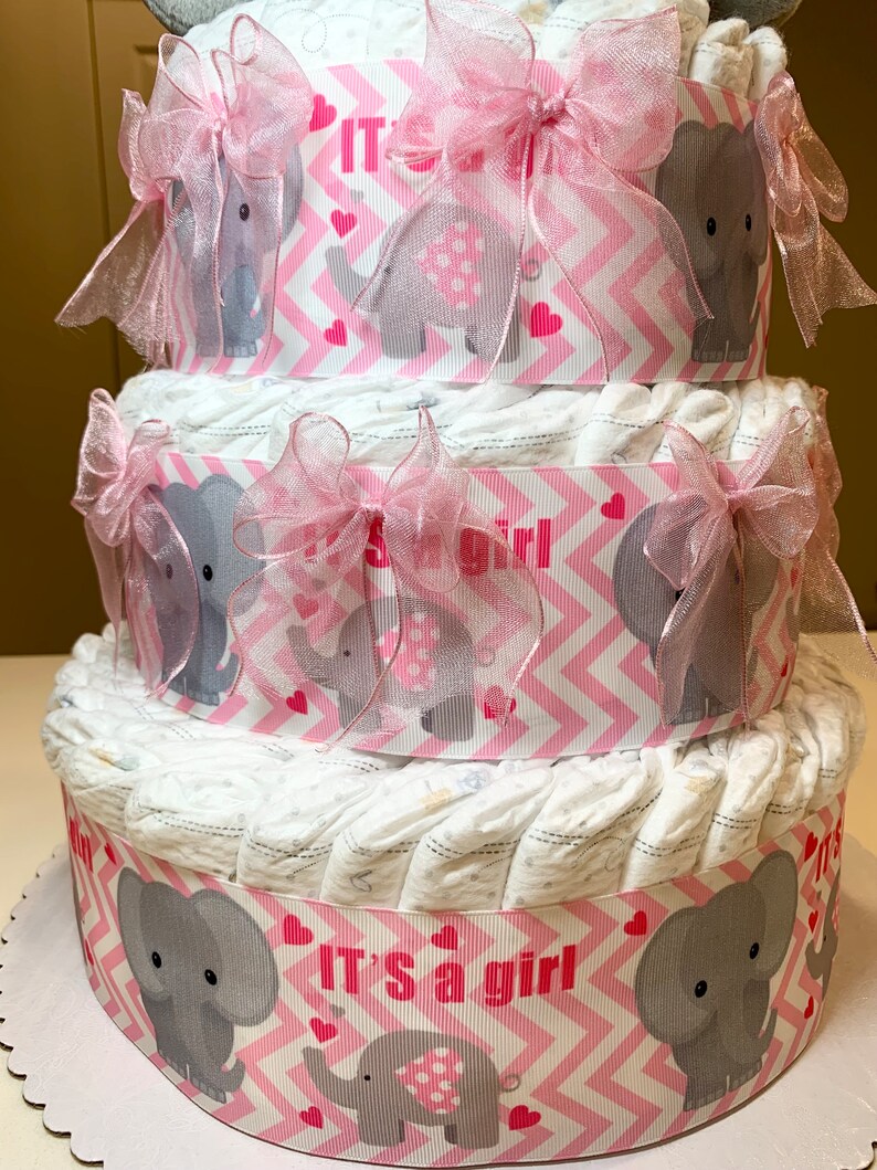 Elephant Themed Diaper Cake- Baby Shower Gift for Mom to Be-baby Shower ...