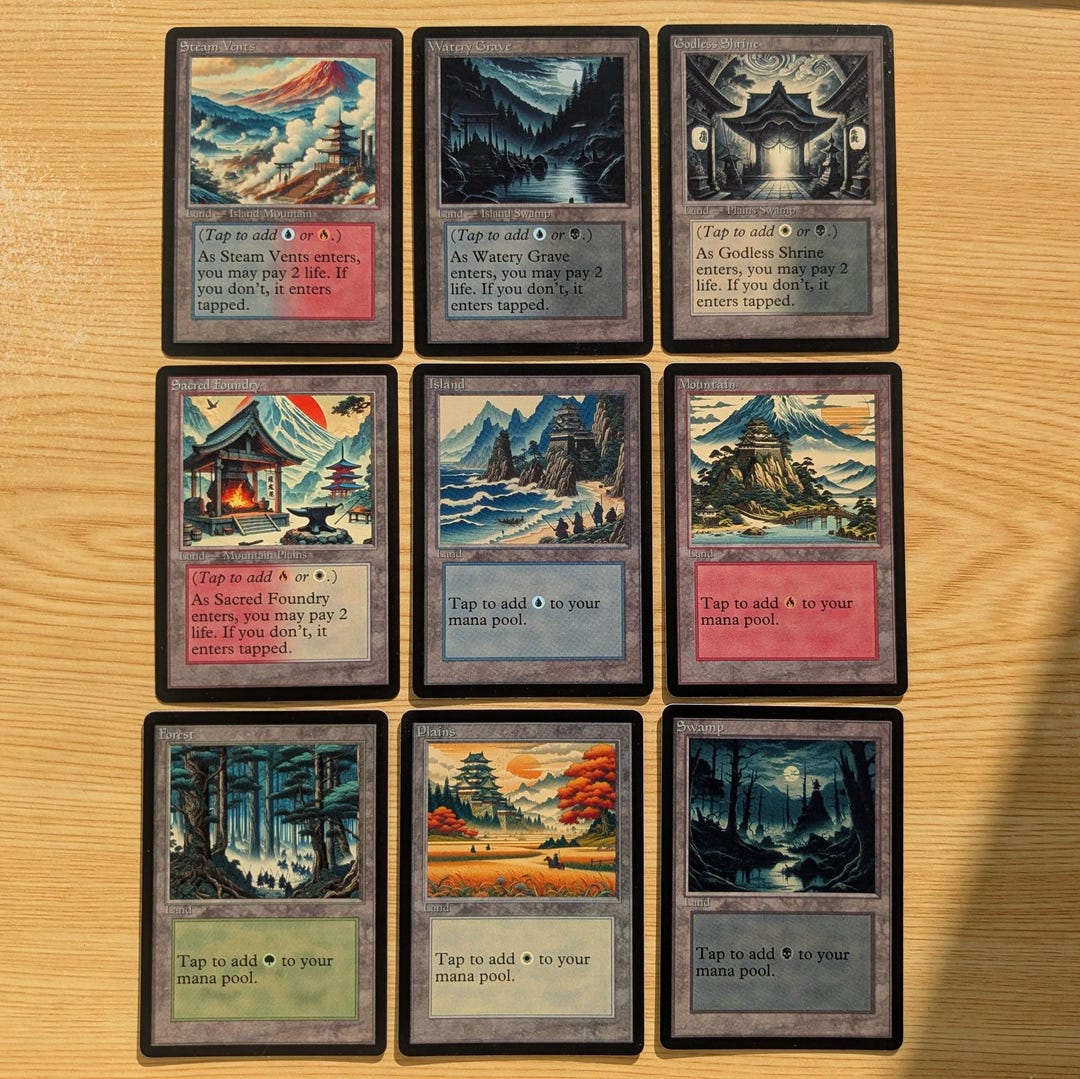 Old School Shocklands / Basic Lands (double Sided Custom Lands for ...