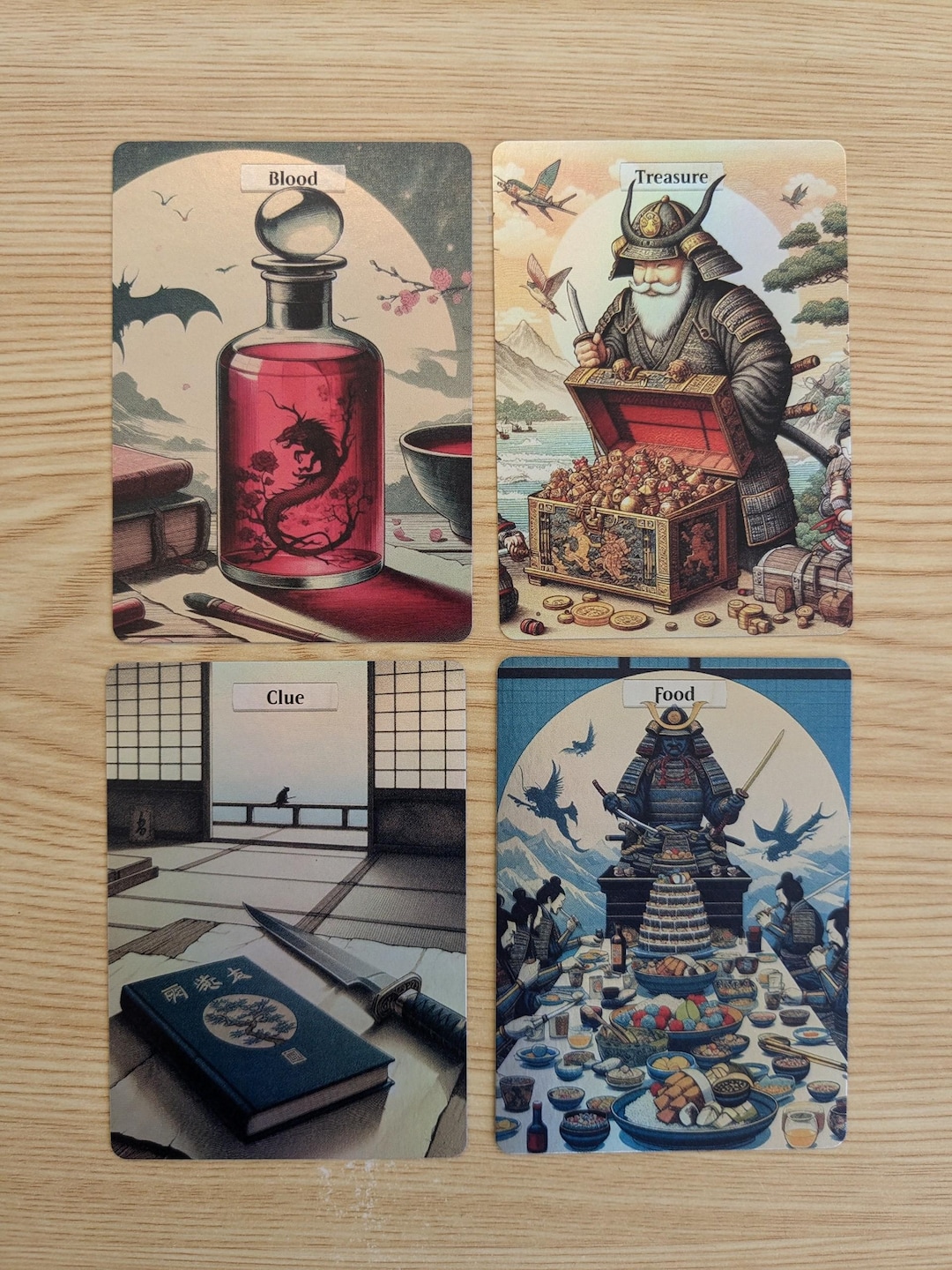 4 Foil Artifact Tokens for Magic the Gathering (double Sided; Treasure ...