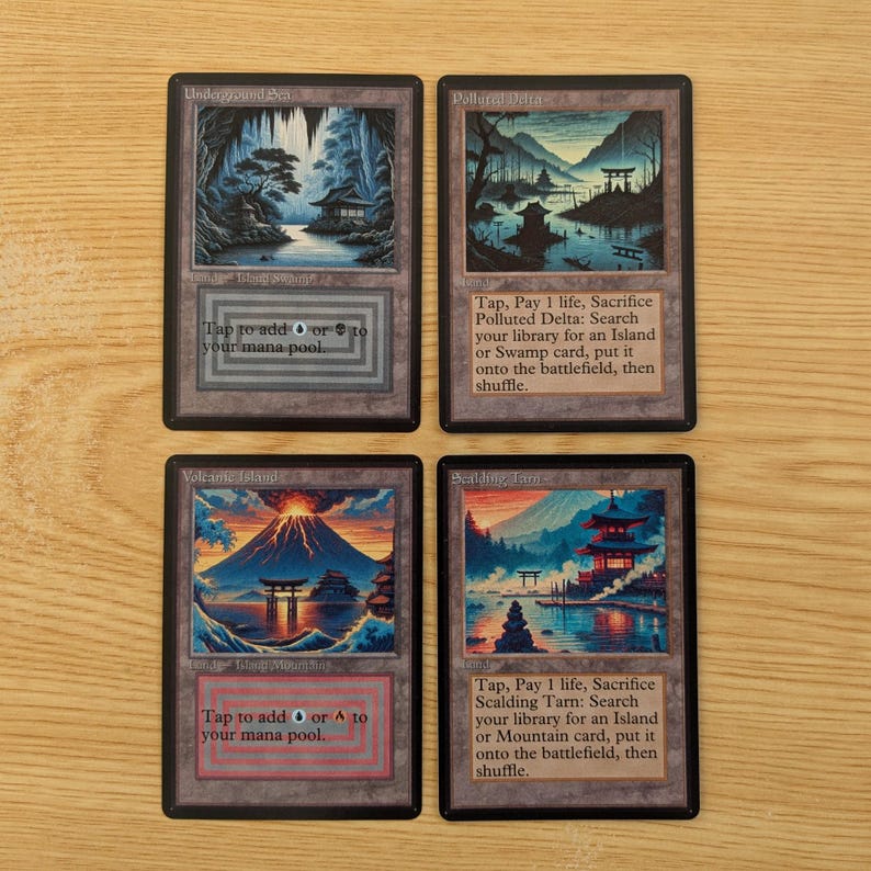 Old School Dual Lands / Fetchlands (double Sided Custom Lands for Magic the Gathering) - Etsy