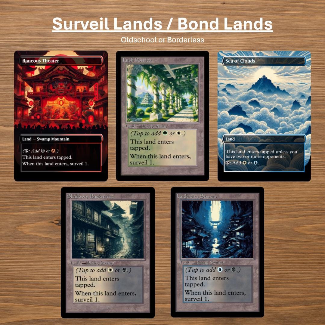 Surveil Lands / Bond Lands With Oldschool or Borderless Frame (double ...