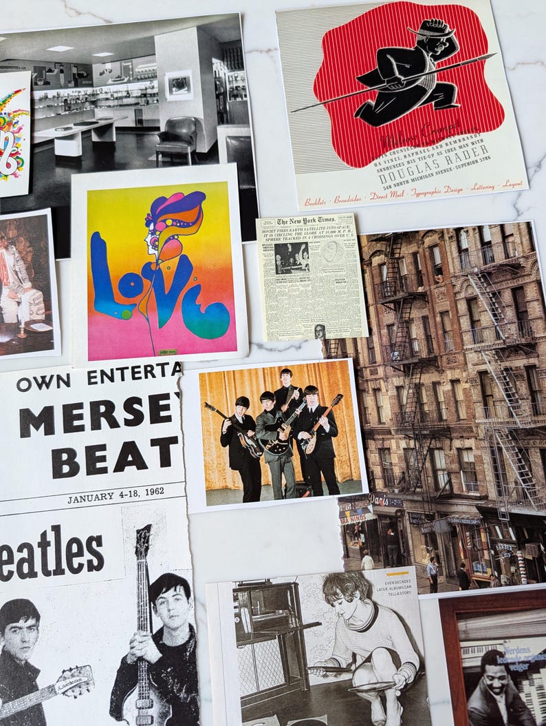 1960s Retro Music Ephemera Kit | Pop Art Mid Century Collage Pack | 25 ...