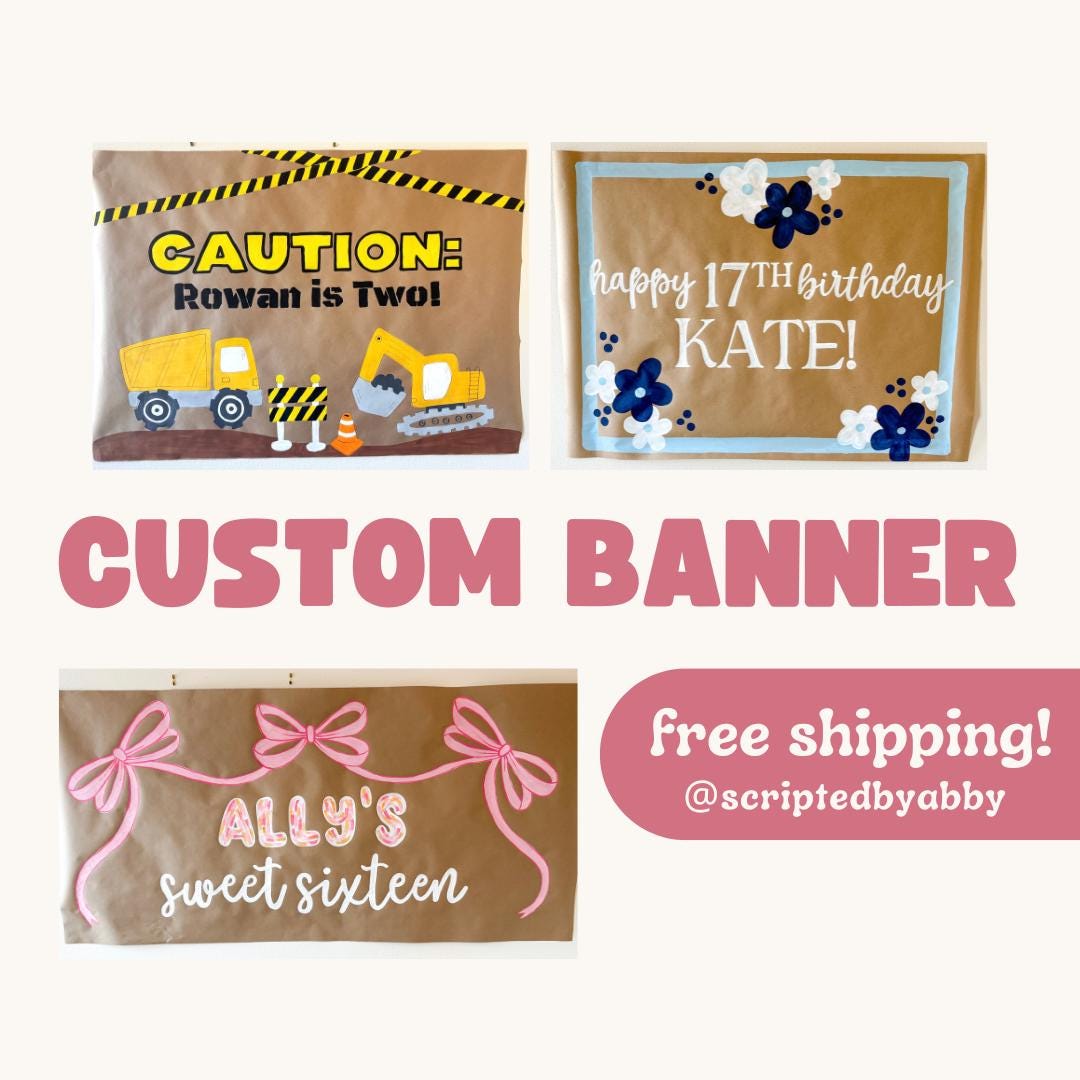 CUSTOM BANNER | Brown Paper Sign, Custom Party Banner, Butcher Paper ...