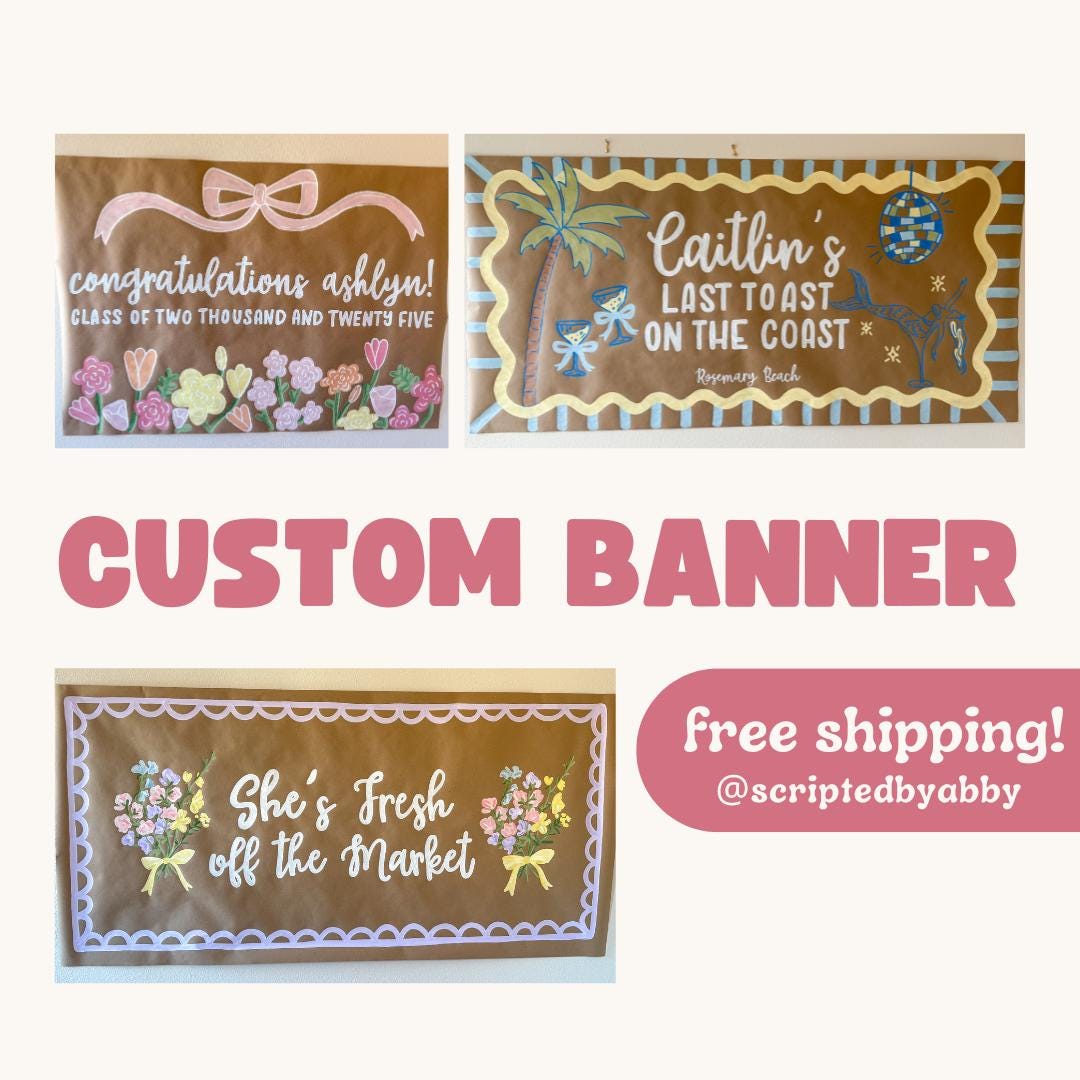 CUSTOM BANNER | Brown Paper Sign, Custom Party Banner, Butcher Paper ...