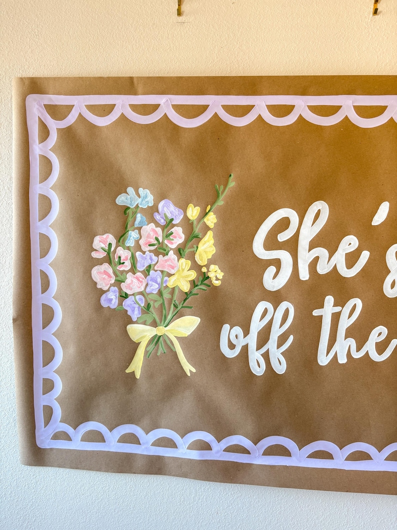 Fresh off the Market Banner | Flower Bouquets, Custom Wording, Brown ...
