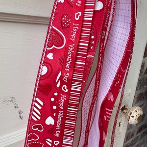 Valentines Day Ribbon Sash, Red White Gingham With Hearts, Be Mine ...
