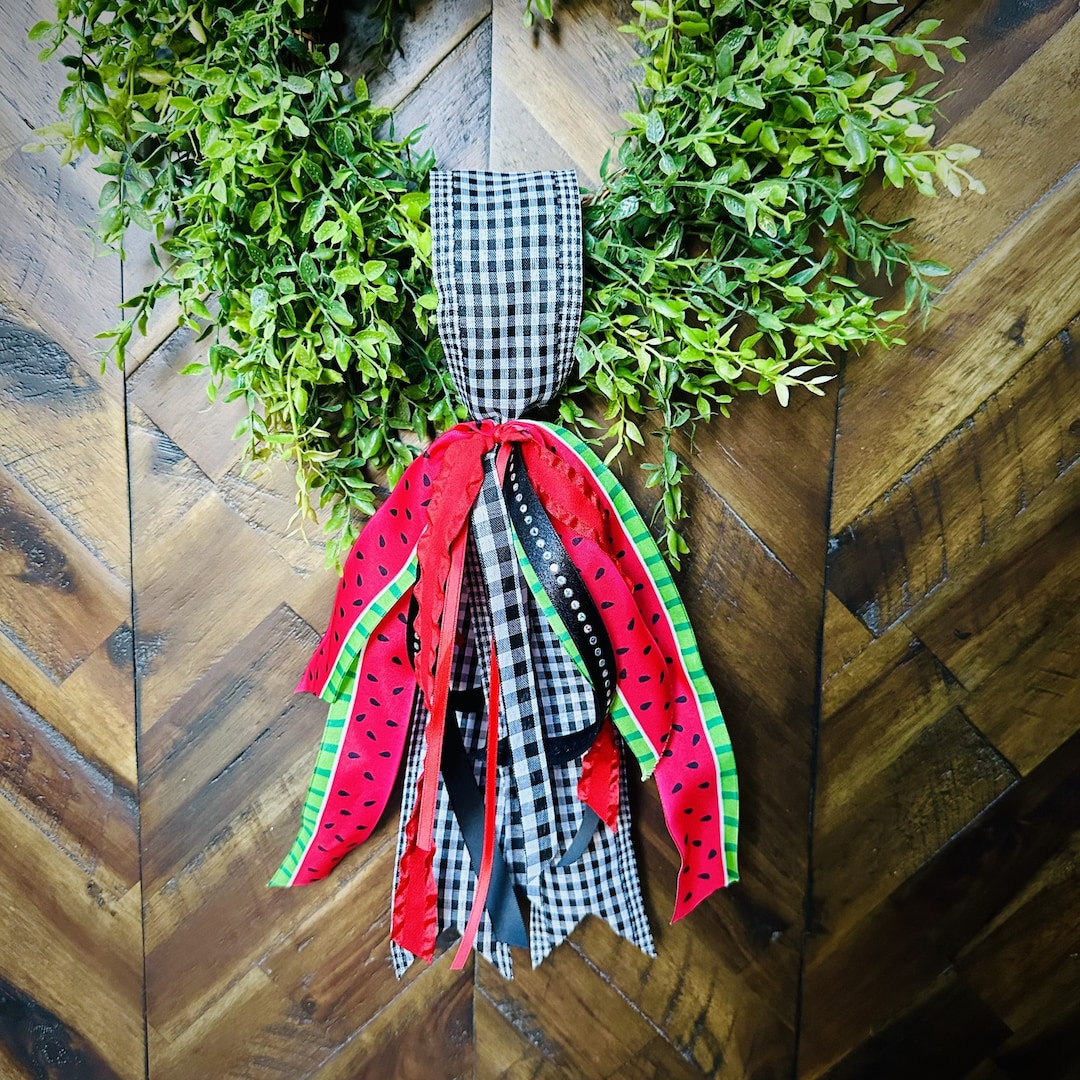 Ribbon Sash Wreath Sash Watermelon Ribbon Sash Front Door Sash for ...