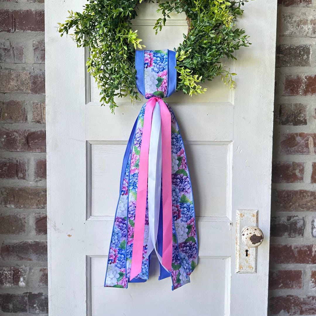 Wreath Sash With Ribbon Spring Summer Front Door Decor Mother’s Day ...